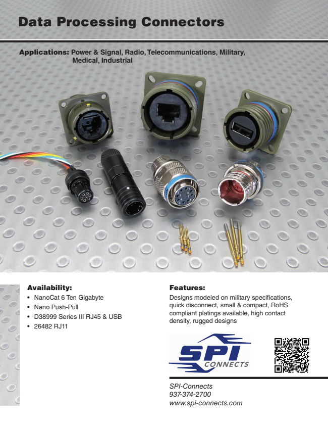 Commercial D38999 Series III RJ45: SPI Connects